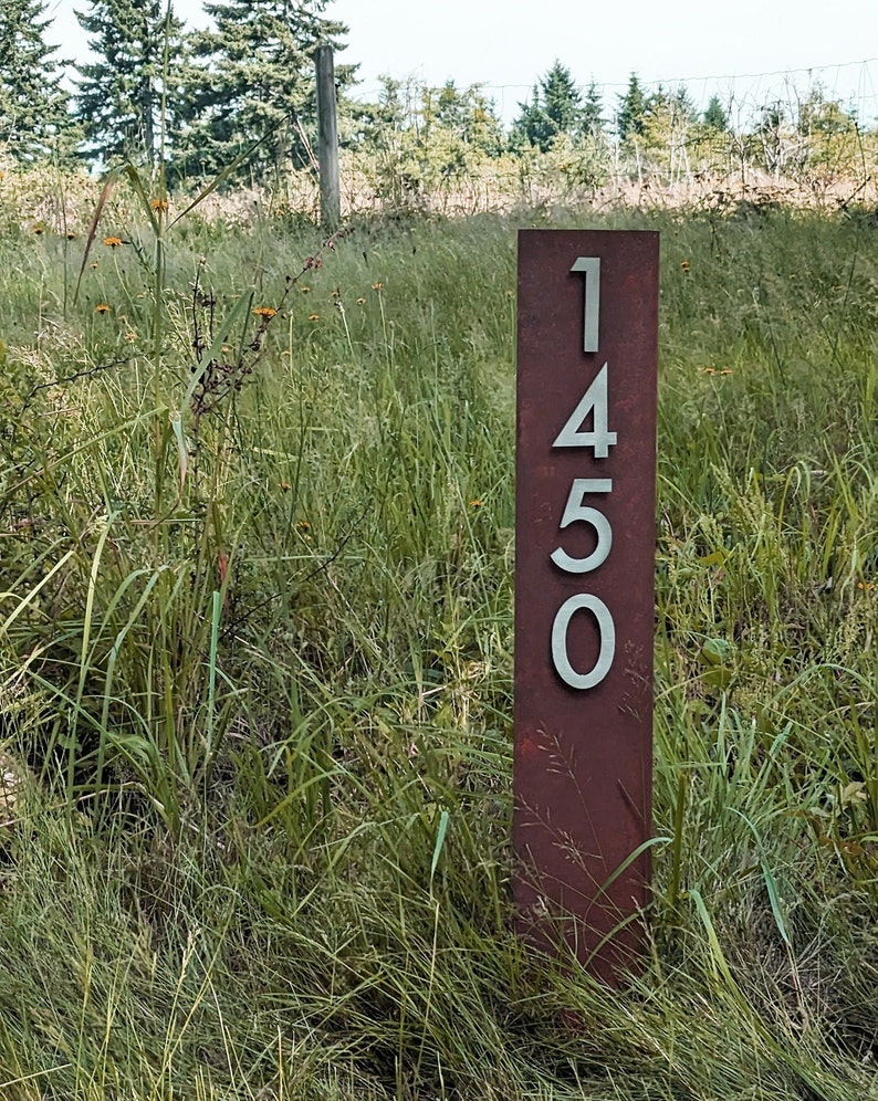 Two Way Address Sign, House Numbers, Address Plaque, Vertical, Modern ...