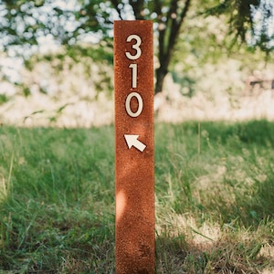 Tall Rusted Address Sign: Custom Driveway Marker - Etsy