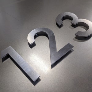 3.5" Magnetic Address Numbers, Brushed Stainless Steel - Etsy