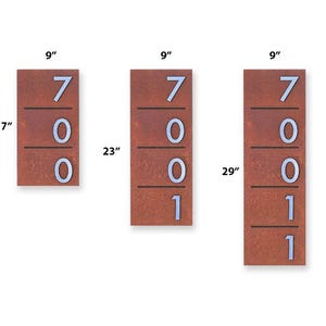 House Address Number Plaque Vertical Steel Corten Home Address - Etsy