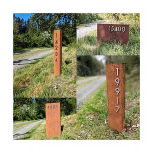 Modern Industrial Address Sign: Weathered Steel, Magnetic Numbers - Etsy