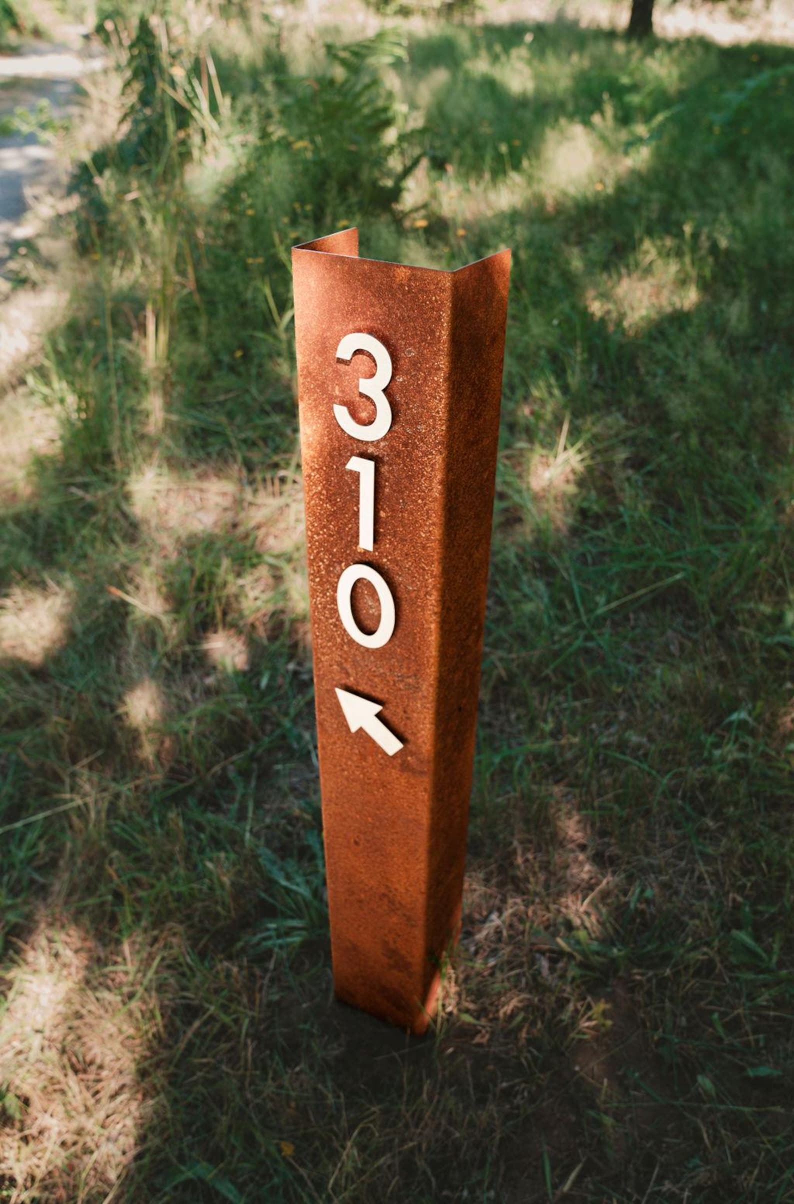 Tall Rusted Address Sign: Custom Driveway Marker - Etsy