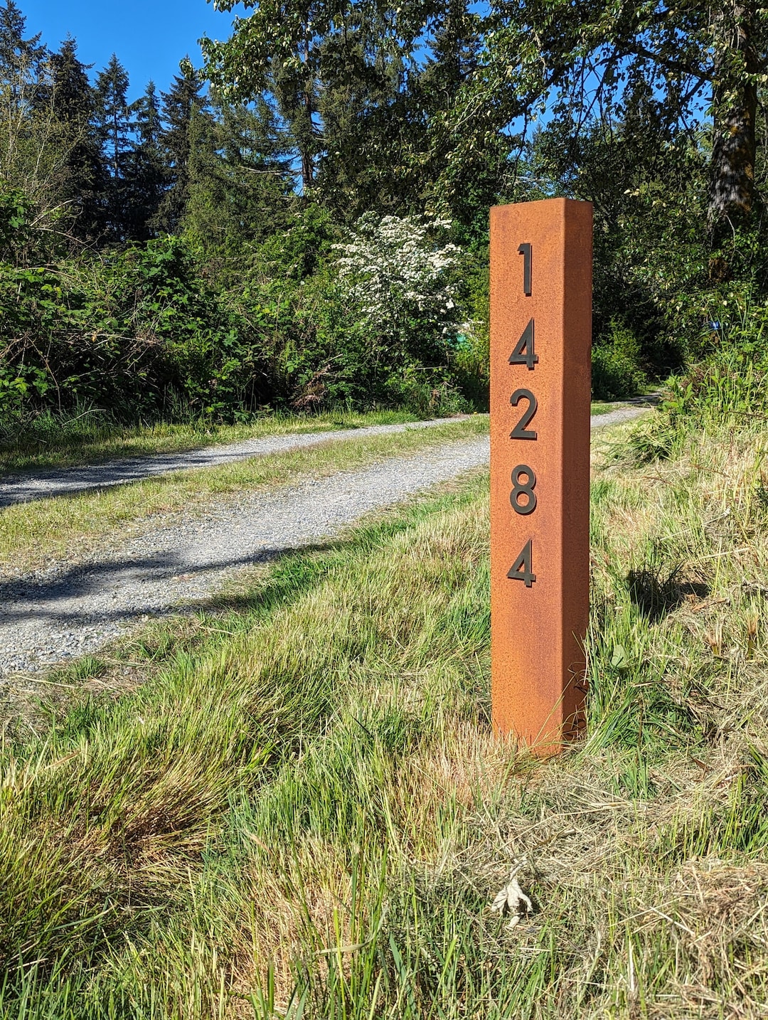 Tall Rusted Address Sign: Custom Driveway Marker - Etsy
