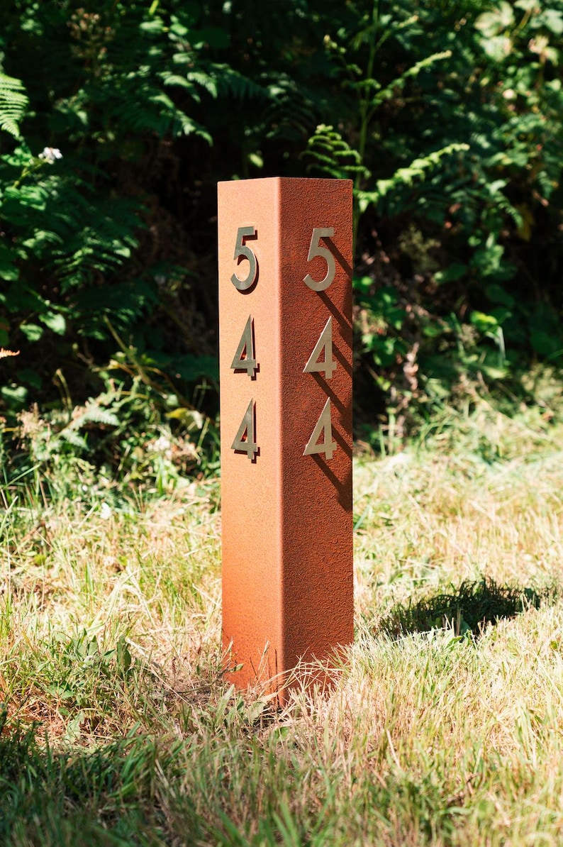 Two Way Address Sign, House Numbers, Address Plaque, Vertical, Modern ...