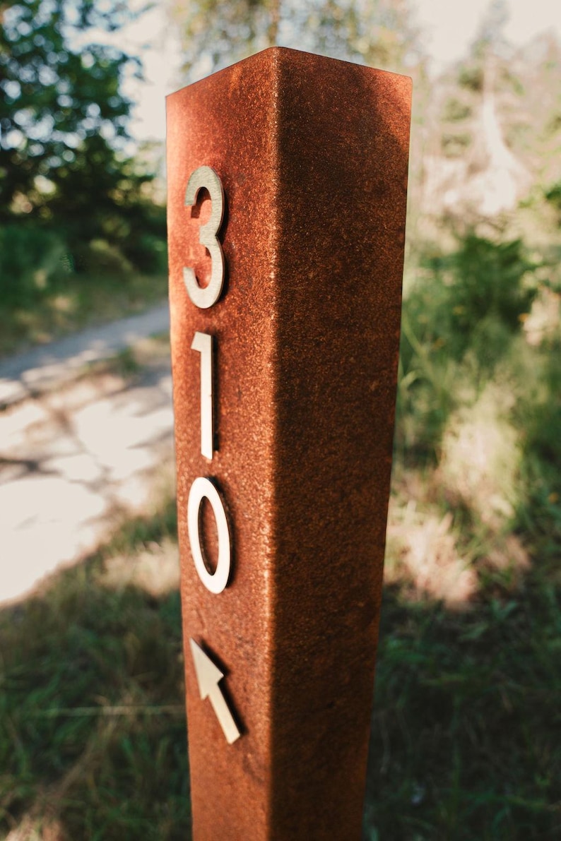 Tall Rusted Address Sign: Custom Driveway Marker - Etsy