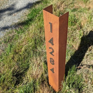 Tall Rusted Address Sign: Custom Driveway Marker - Etsy