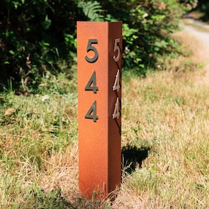 Two Way Address Sign, House Numbers, Address Plaque, Vertical, Modern ...