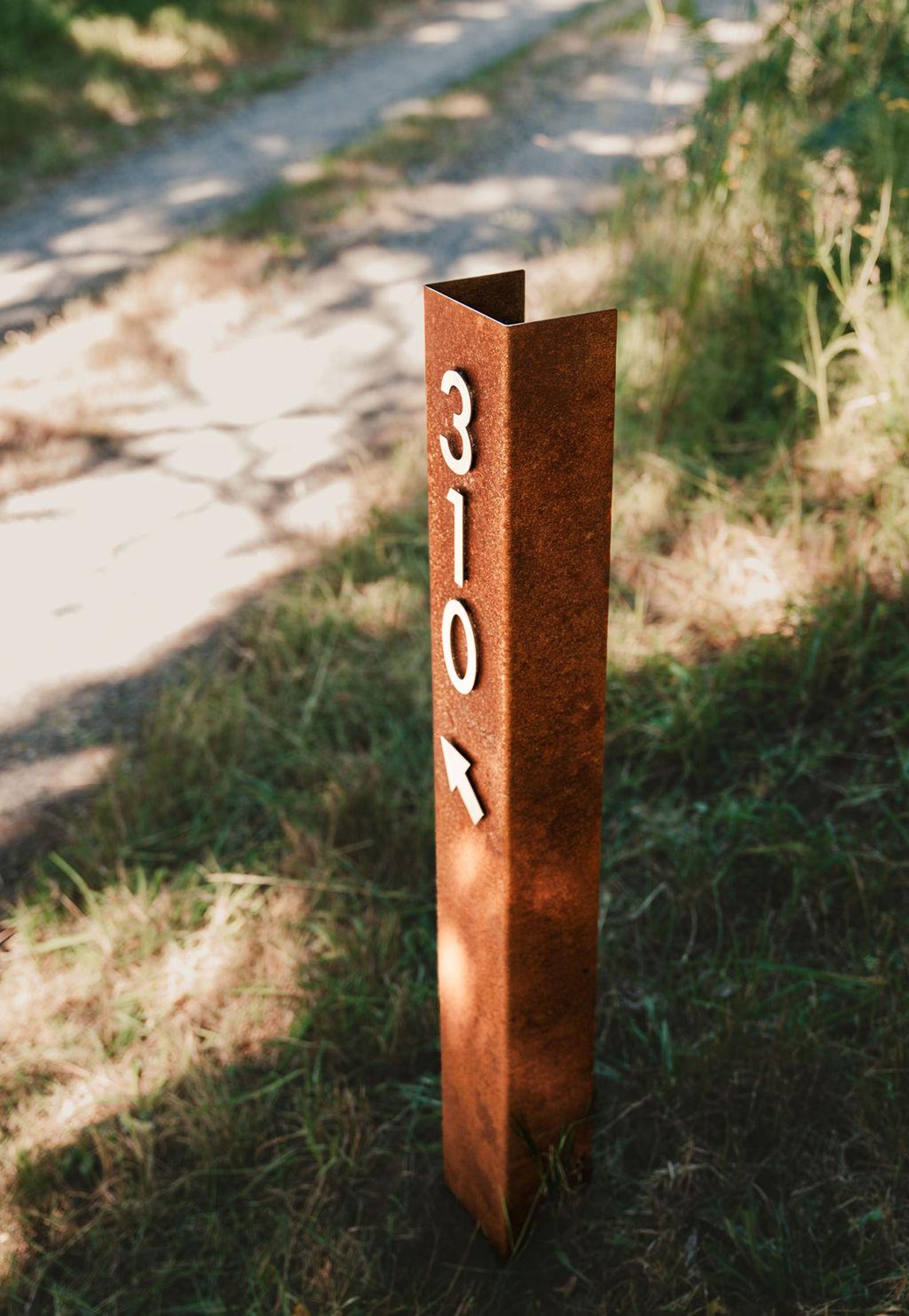 Tall Rusted Address Sign: Custom Driveway Marker - Etsy