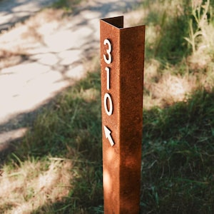 Tall Rusted Address Sign: Custom Driveway Marker - Etsy