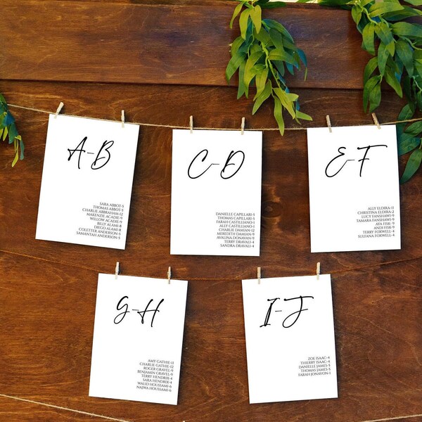 Table Number Template and Seating Chart Template - Etsy