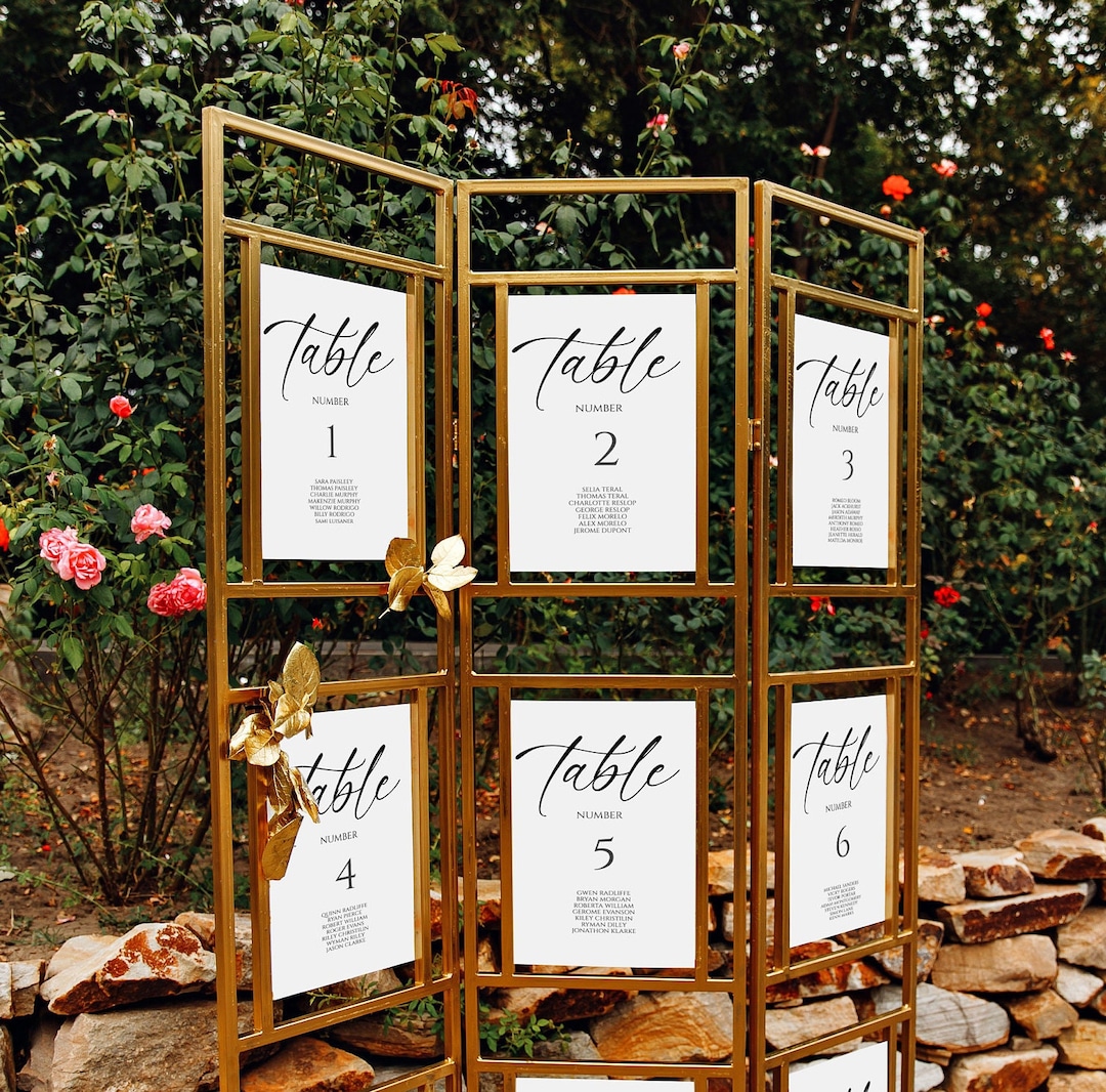 3x5 Wedding Seating Chart and Table Number Card Template - Etsy