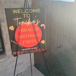 Welcome Hibachi Dinner Party | Hibachi Welcome Sign| Hibachi Birthday ...