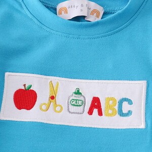 ABC Embroid Smocked Boy Set, Boy Back to School Outfit, First Day of ...