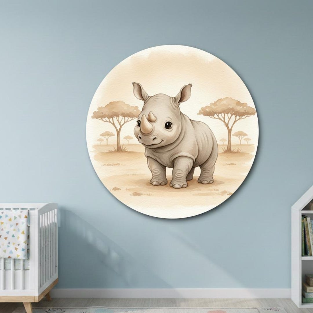 Premium Wall Circle - Baby Safari Animals - Dibond Aluminum - Forex ...