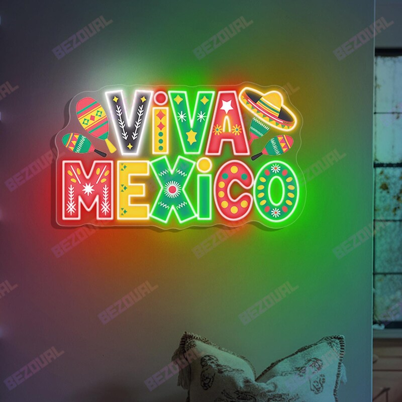 Letrero viva mexico - Etsy México