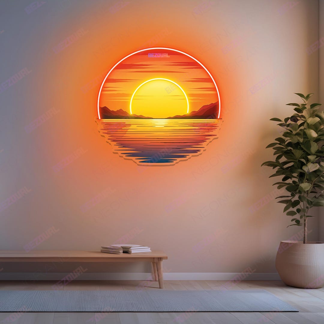 Sunset Neon Sign Sunset LED Neon Light Sun Wall Decors Sunshine Led ...