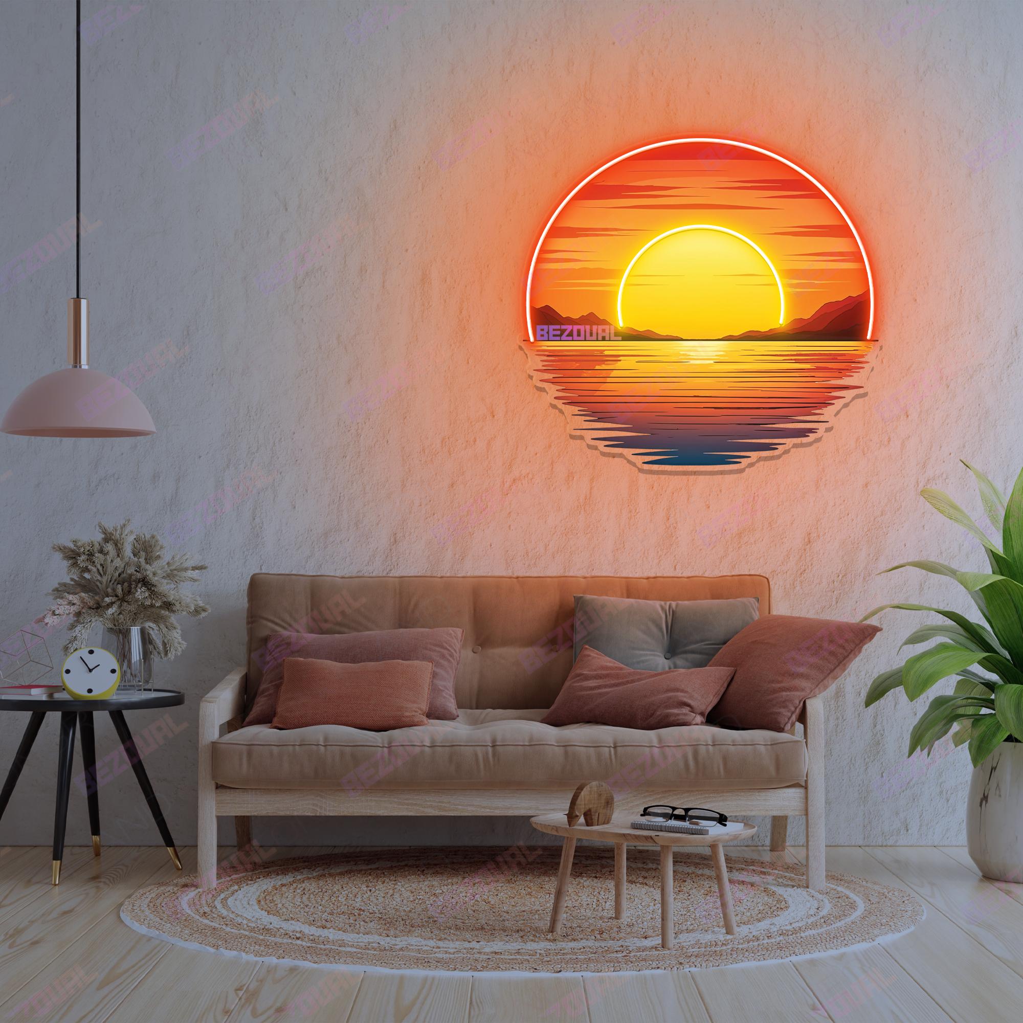 Sunset Neon Sign Sunset LED Neon Light Sun Wall Decors Sunshine Led ...