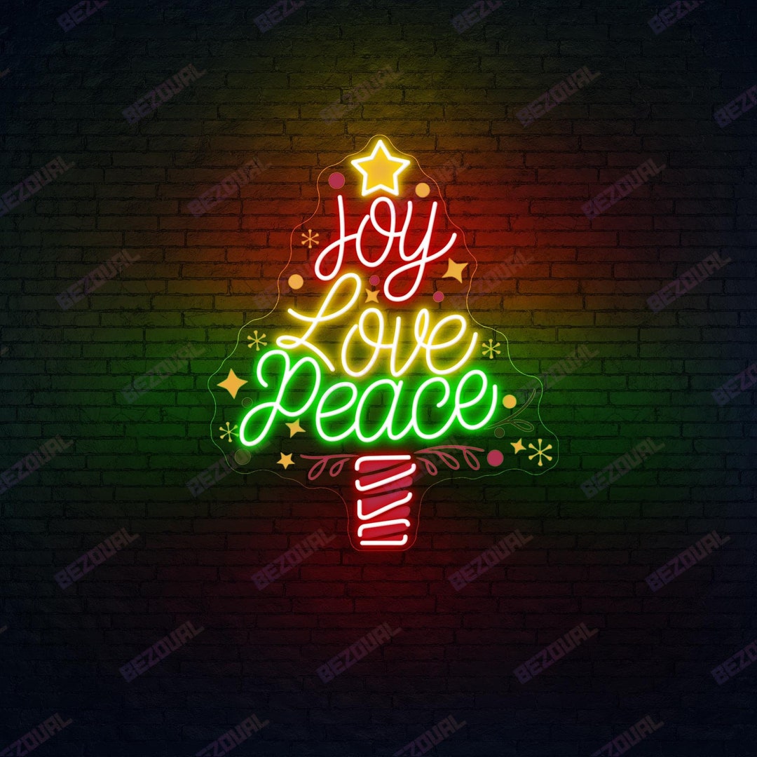 Joy Love Peace Neon Sign Peace Neon Wall Art Joy Love Peace Led Sign ...