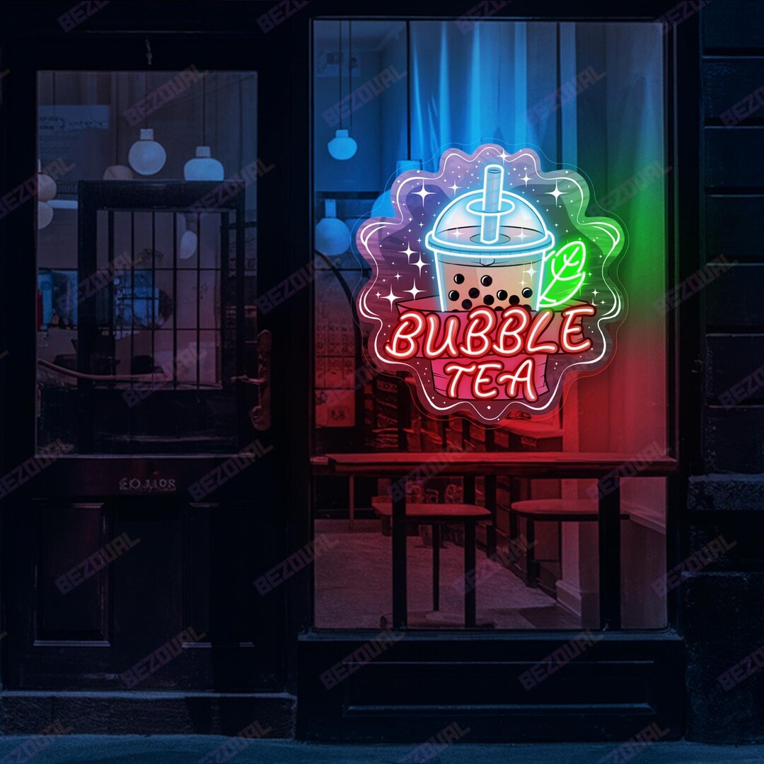 Bubble Tea Neon Sign Boba Tea Led Sign Milk Tea Neon Sign Bubble Tea ...