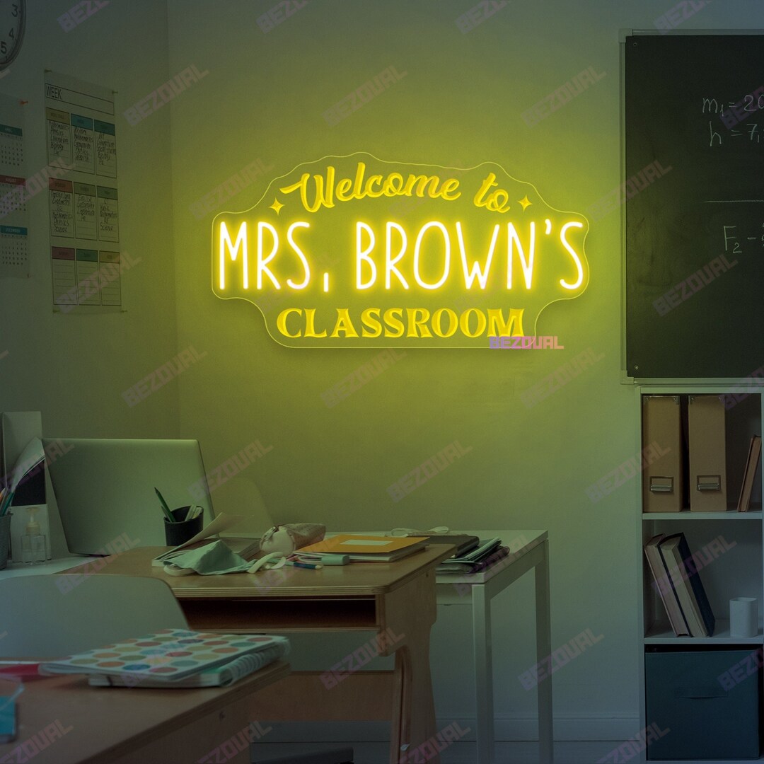 Teacher Name Neon Sign Custom Teacher Name for Classroom Teacher Name ...