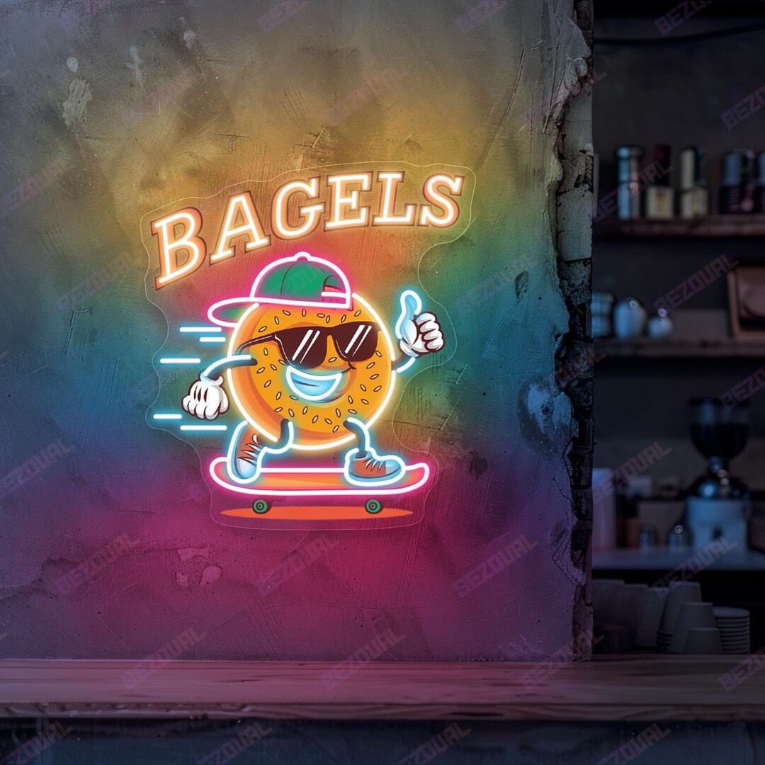 Bagels Neon Sign Bagels Fresh LED Sign Grand Open Bagel Shop Led Light ...