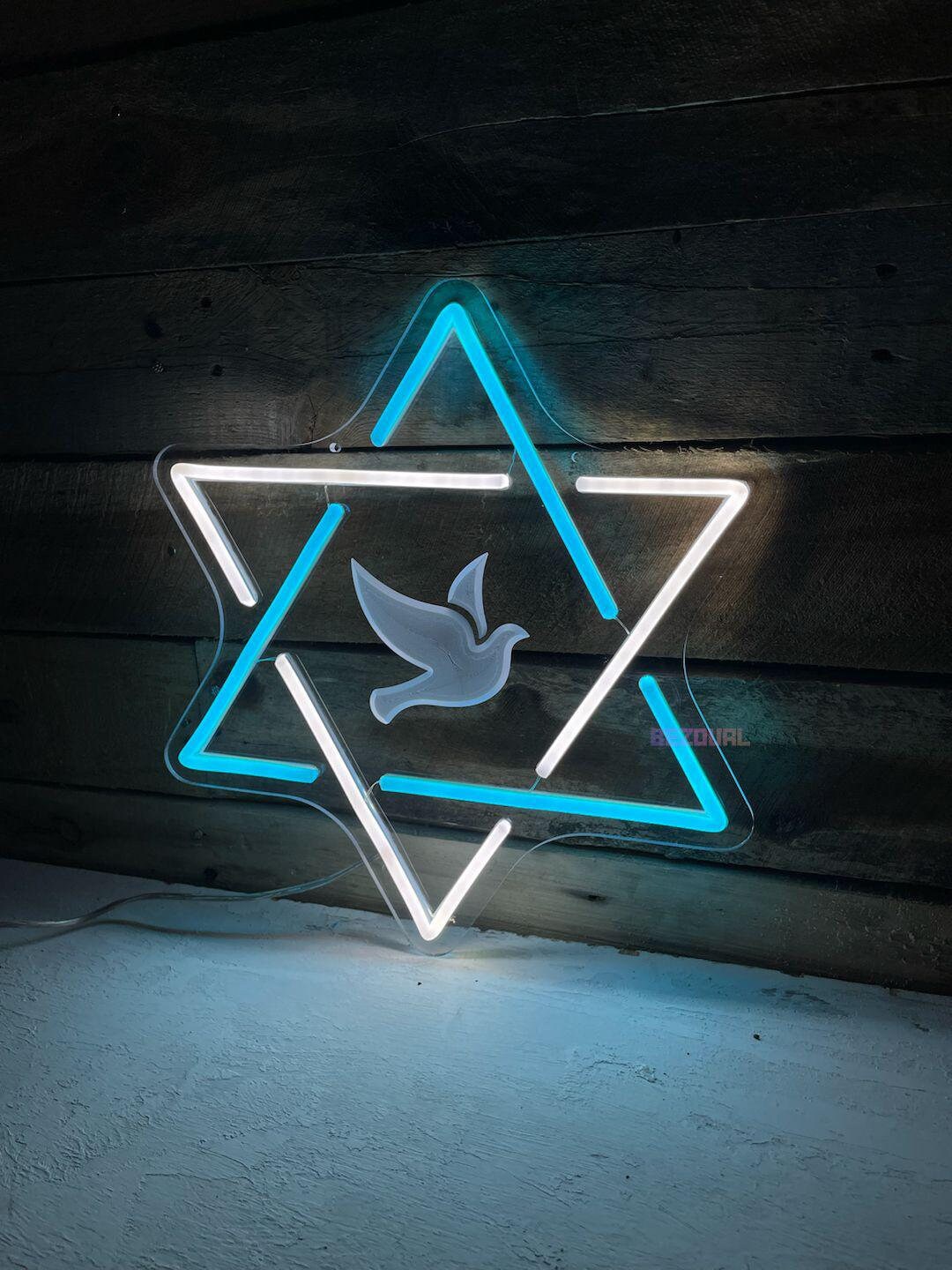 Hanukkah Led Sign Happy Hanukkah Neon Light Star of David Hanukkah Neon ...