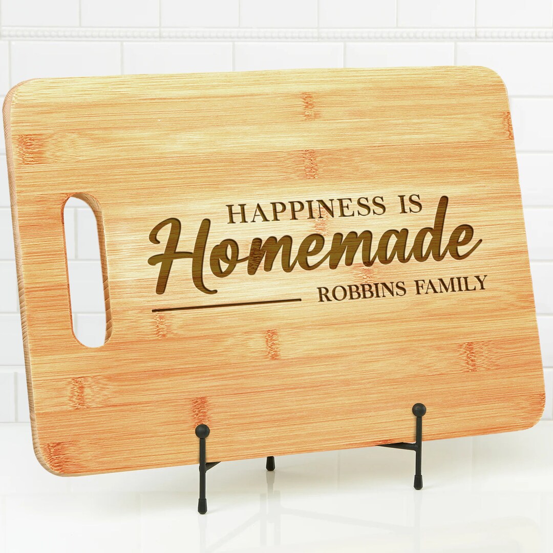 Happiness is Homemade Cutting Board, Bamboo Cutting Board for Kitchen ...