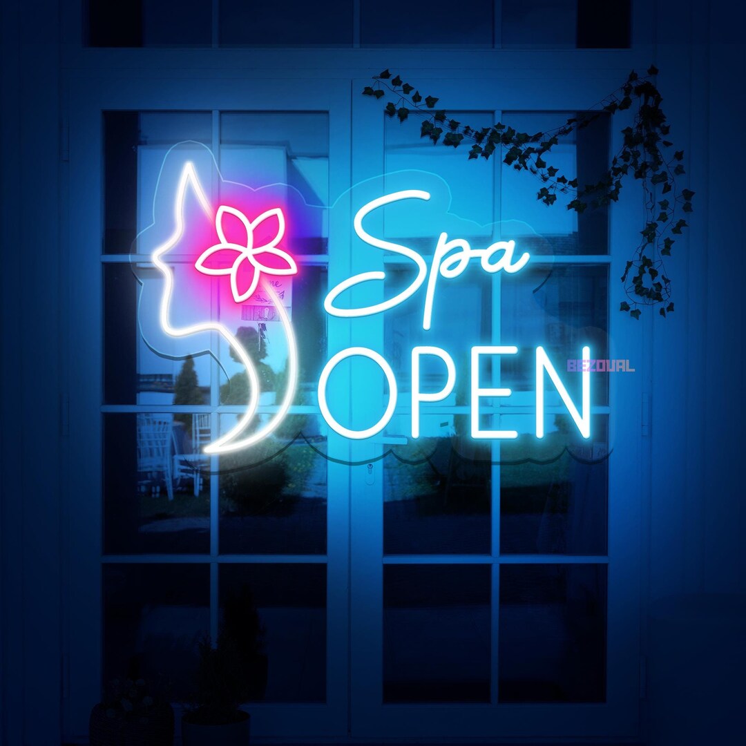 Spa Open Neon Sign Spa Store LED Light Beauty Salon Spa Wall Decors Spa ...