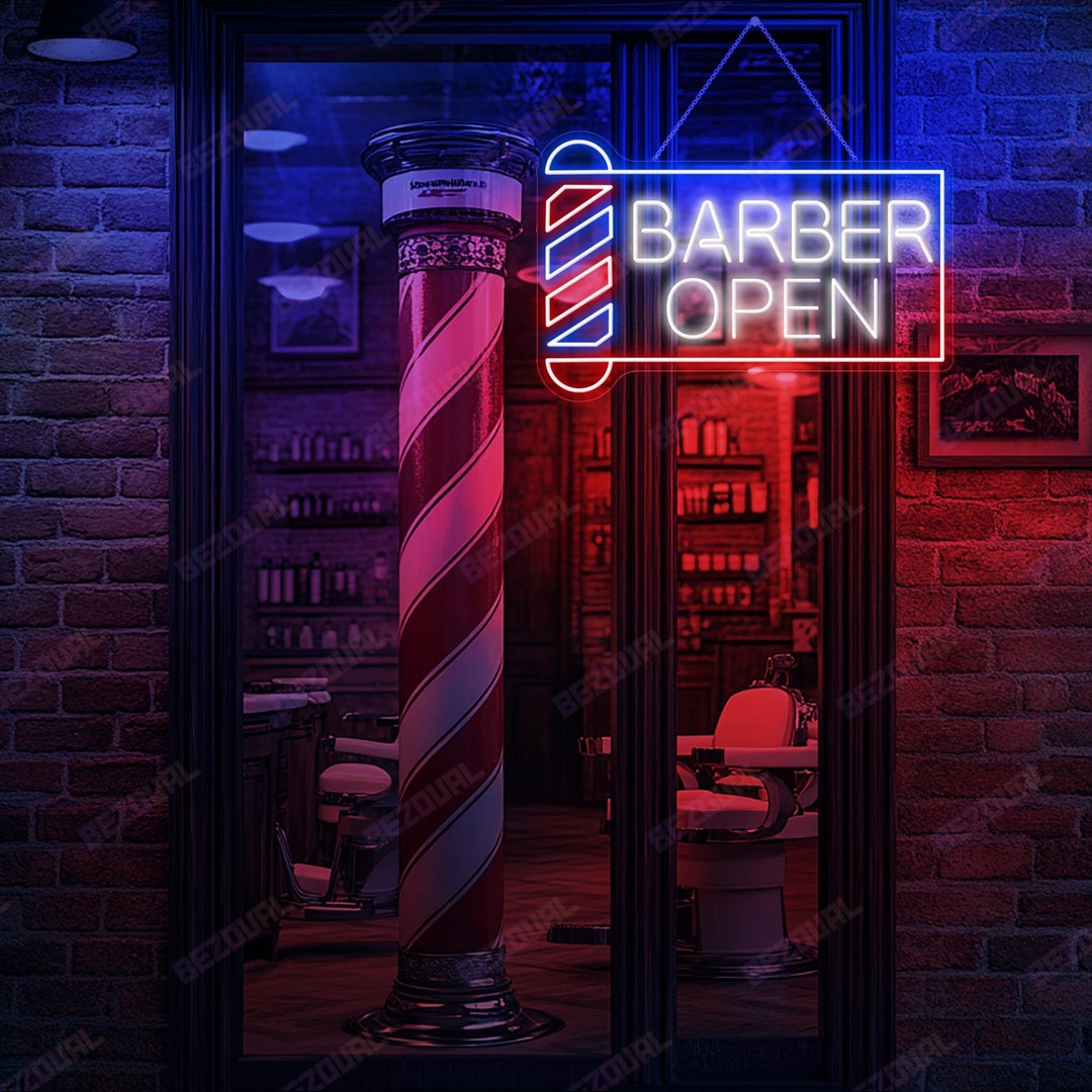 Barber Open Neon Sign Barber Shop LED Light Barber Shop Open Sign ...