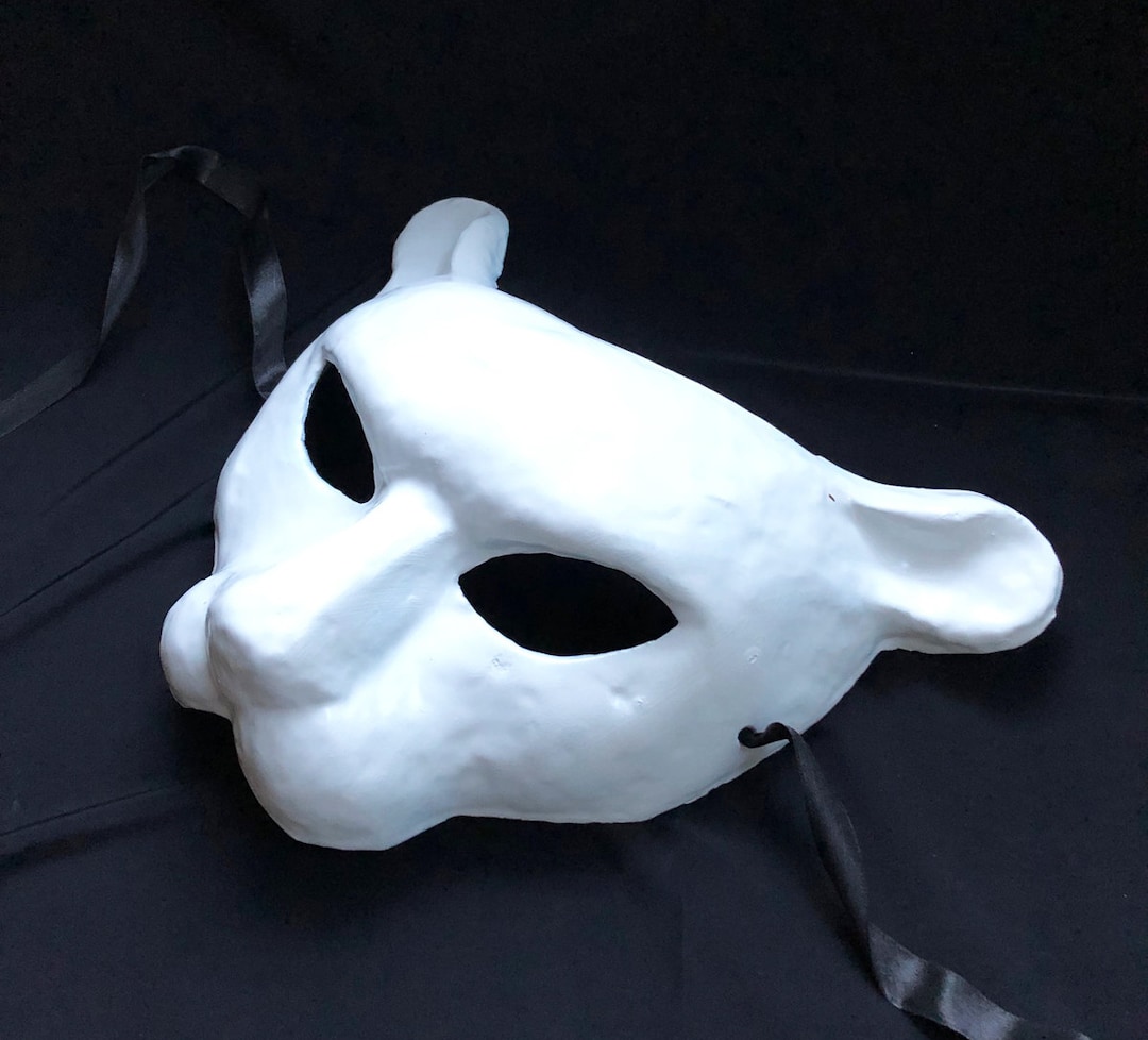 Paintable Cougar Mask Paper Mache DIY Animal Mask - Etsy