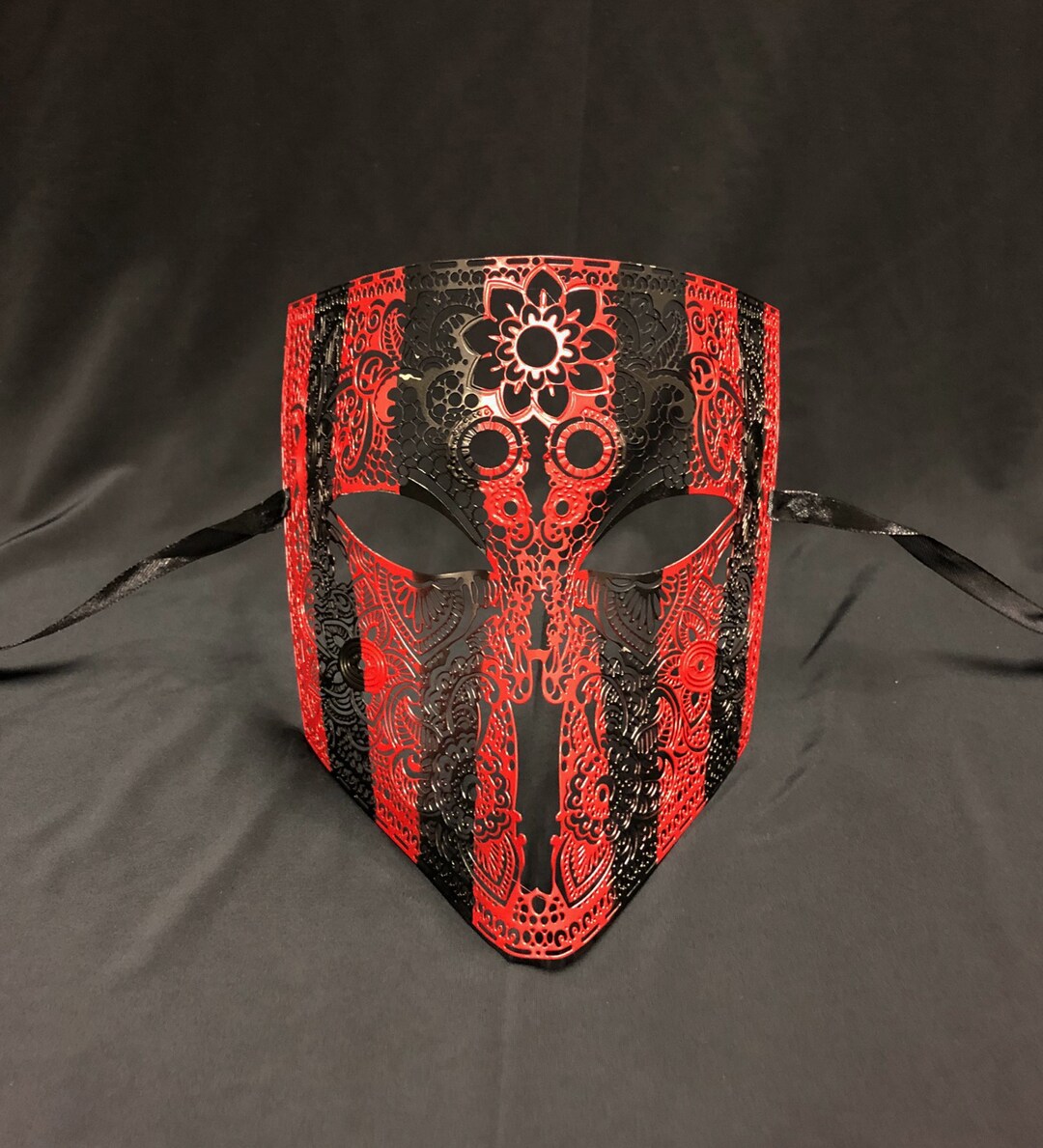 Men's Black and Red Mask Venetian Masquerade Masks - Etsy