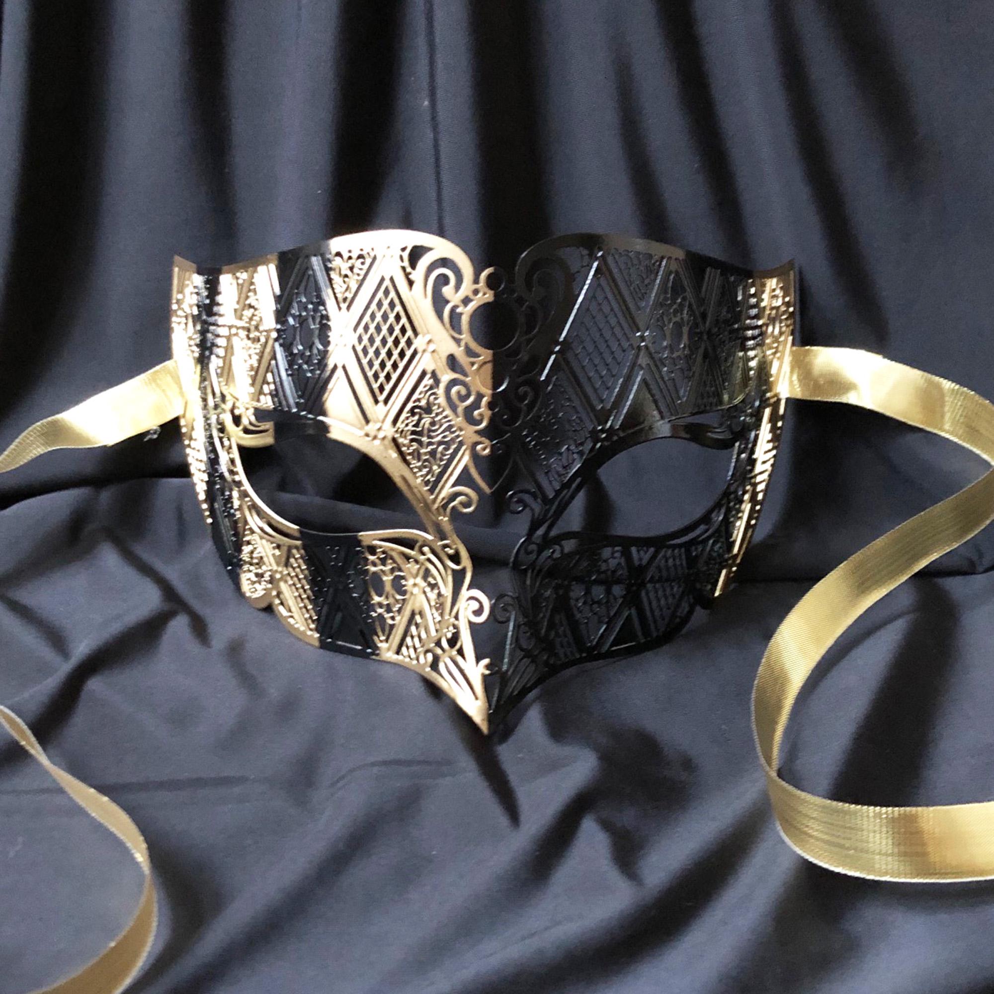 Men's Silver and Black Mask Venetian Masquerade Metal Mask - Etsy