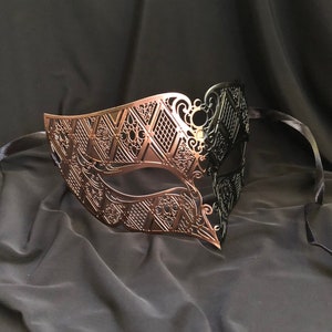 Men's Copper and Black Mask Masquerade Metal Mask - Etsy