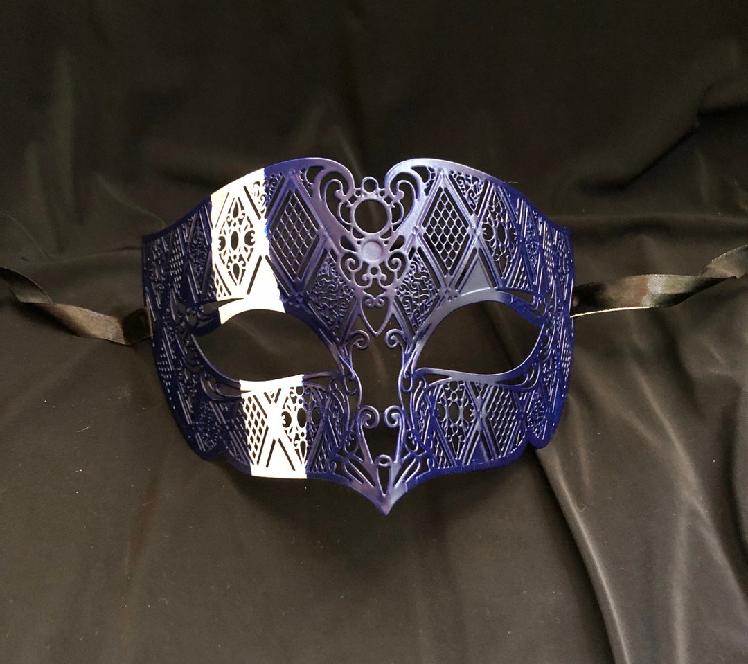 Men's Masquerade Ball Navy Blue With White Stripe - Etsy