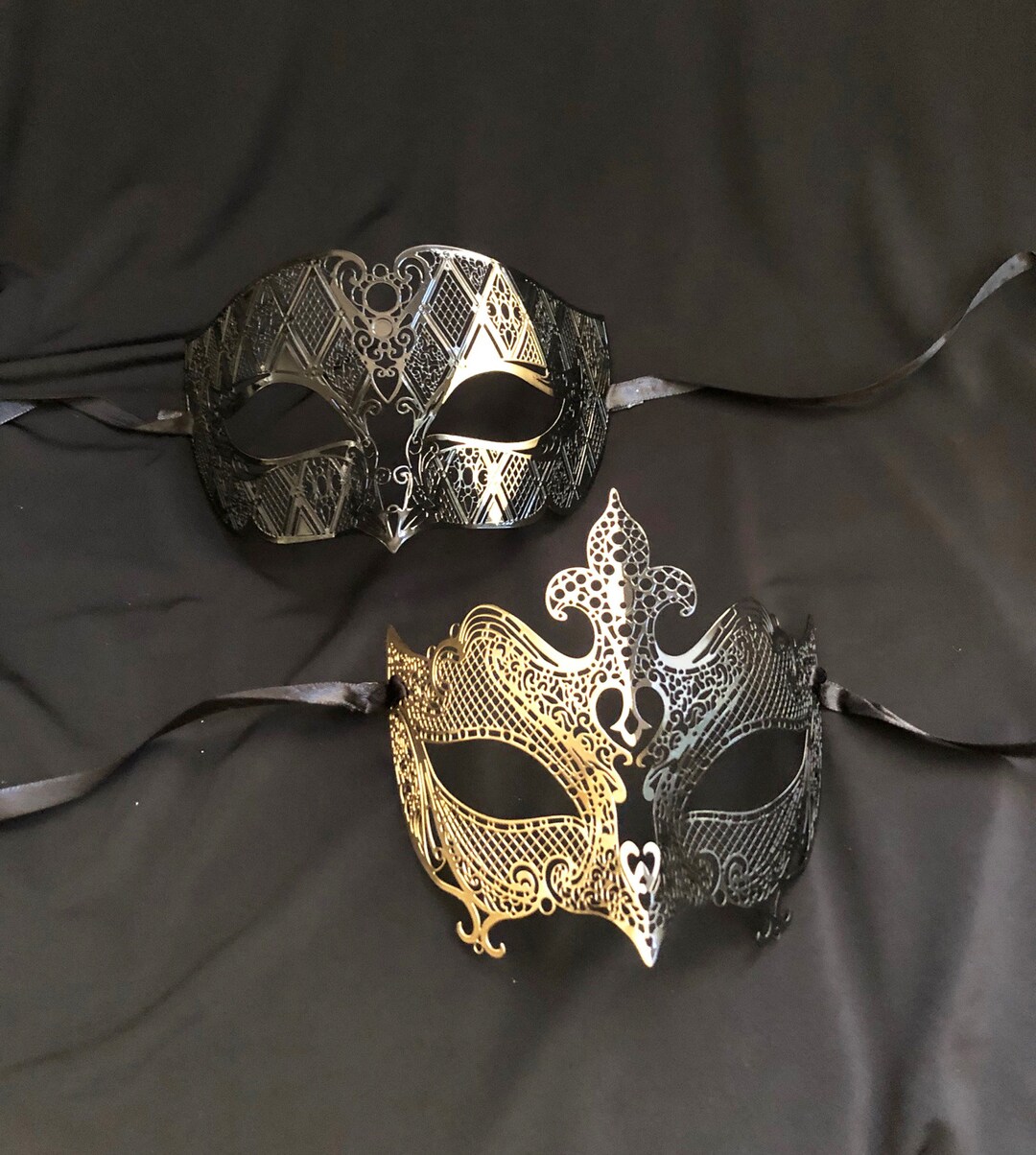 Couples Masquerade Ball Masks Gold and Black - Etsy