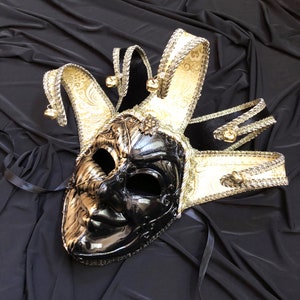 Abstract Venetian Mask Masquerade Jester Mask Gold and Black - Etsy