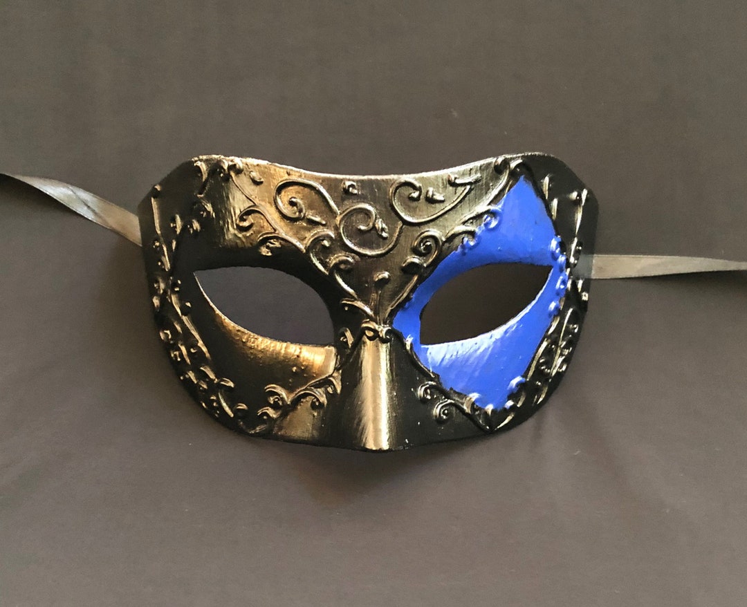 Men's Blue and Black Mask Venetian Masquerade Masks - Etsy