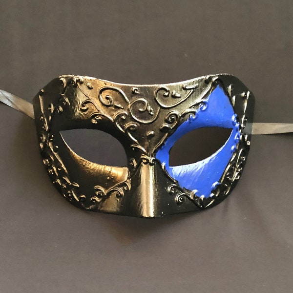 Blue Masquerade Mask - Etsy
