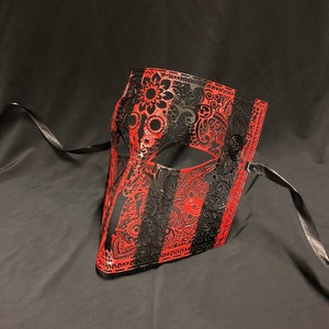 Men's Black and Red Mask Venetian Masquerade Masks - Etsy