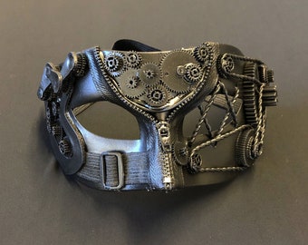Black Gold Masquerade Mask,steampunk Mask, Halloween Mask, Bauta Mask ...