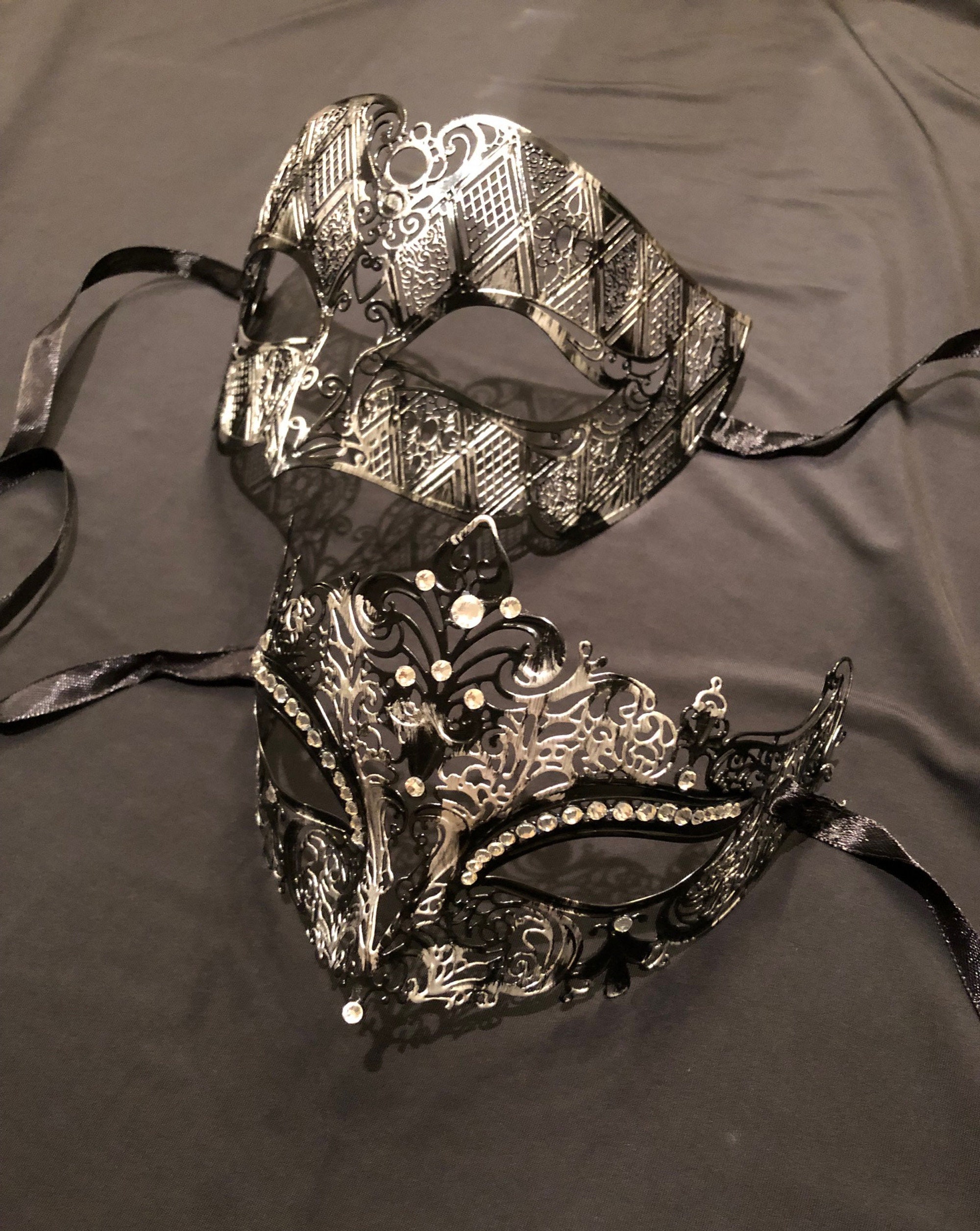Metal Masquerade Masks Silver and Black - Etsy