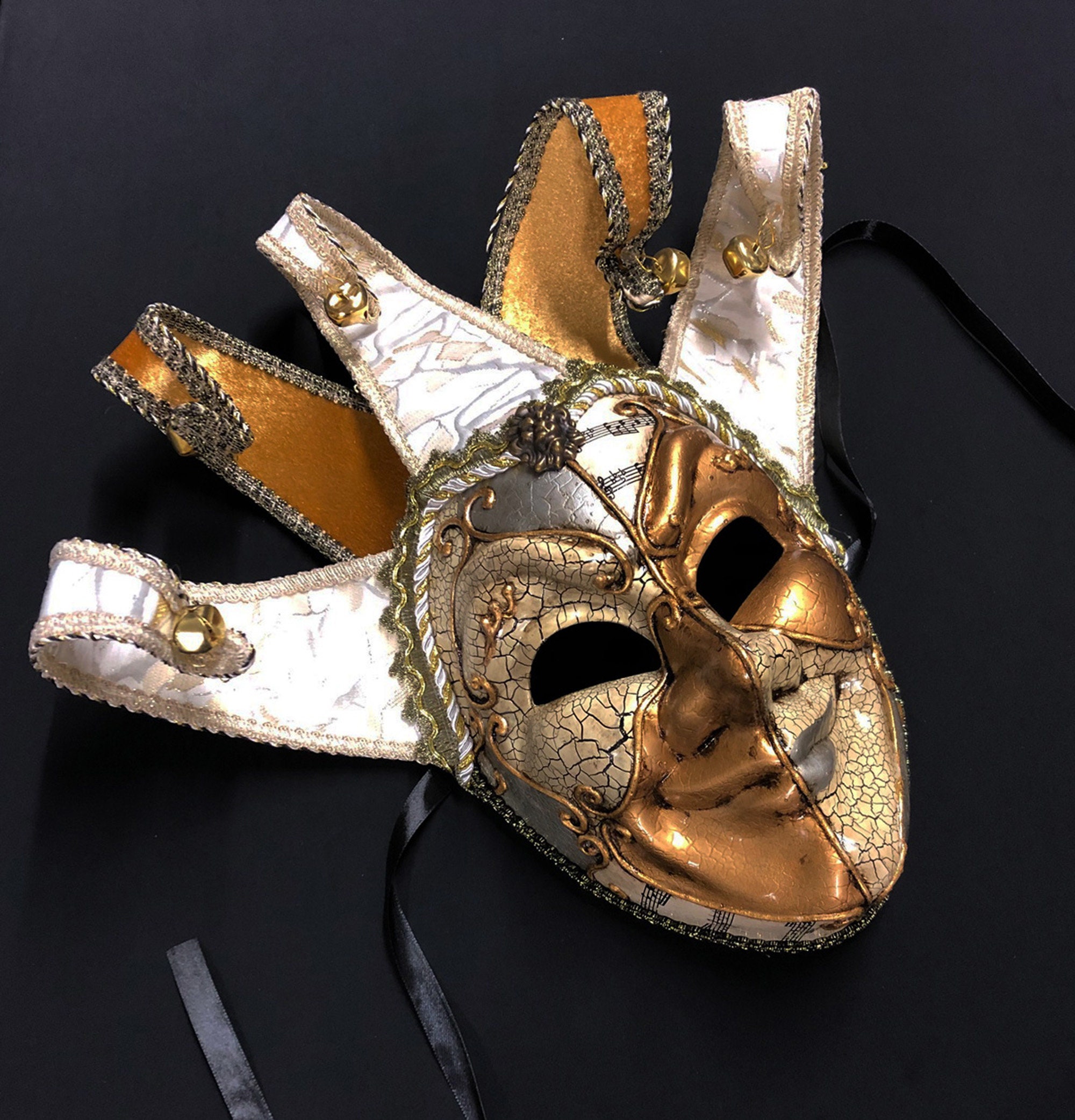 Gold and Silver Venetian Jester Mask - Etsy