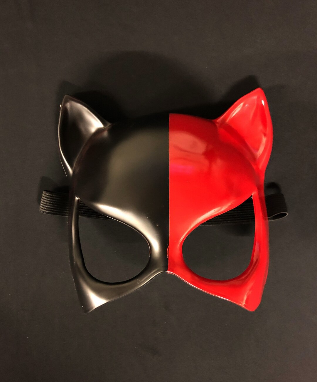 Cat Masquerade Face Mask Black & Red - Etsy