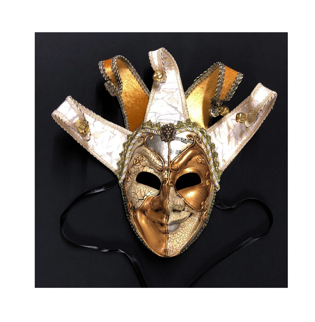 Gold and Silver Venetian Jester Mask - Etsy