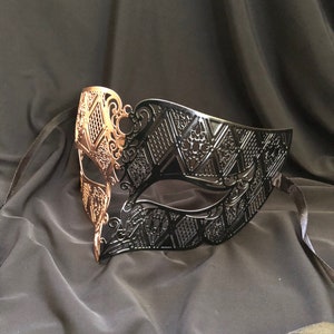 Men's Copper and Black Mask Masquerade Metal Mask - Etsy
