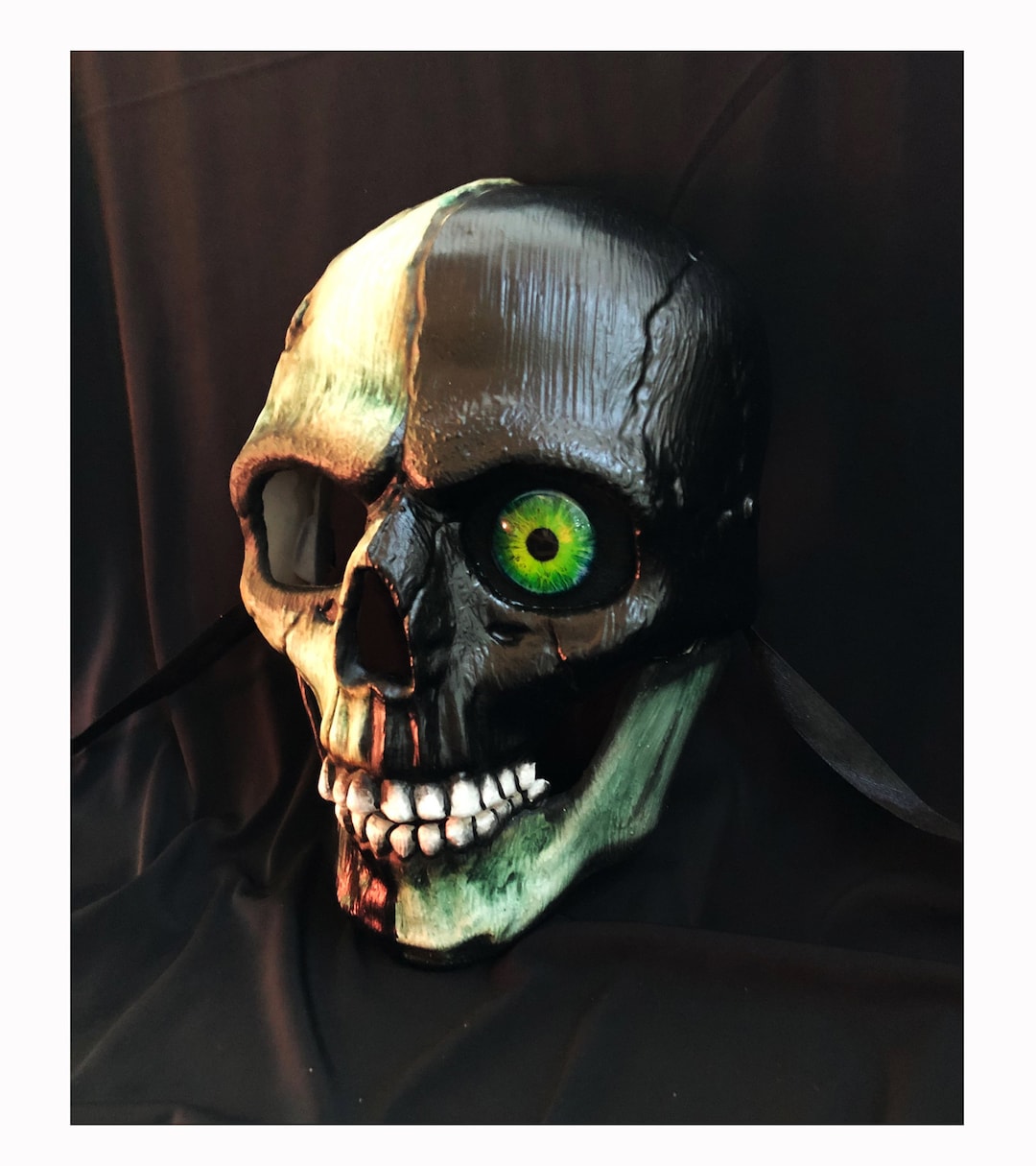 Zombie Apocalypse Mask Skull Mask Black and Green - Etsy