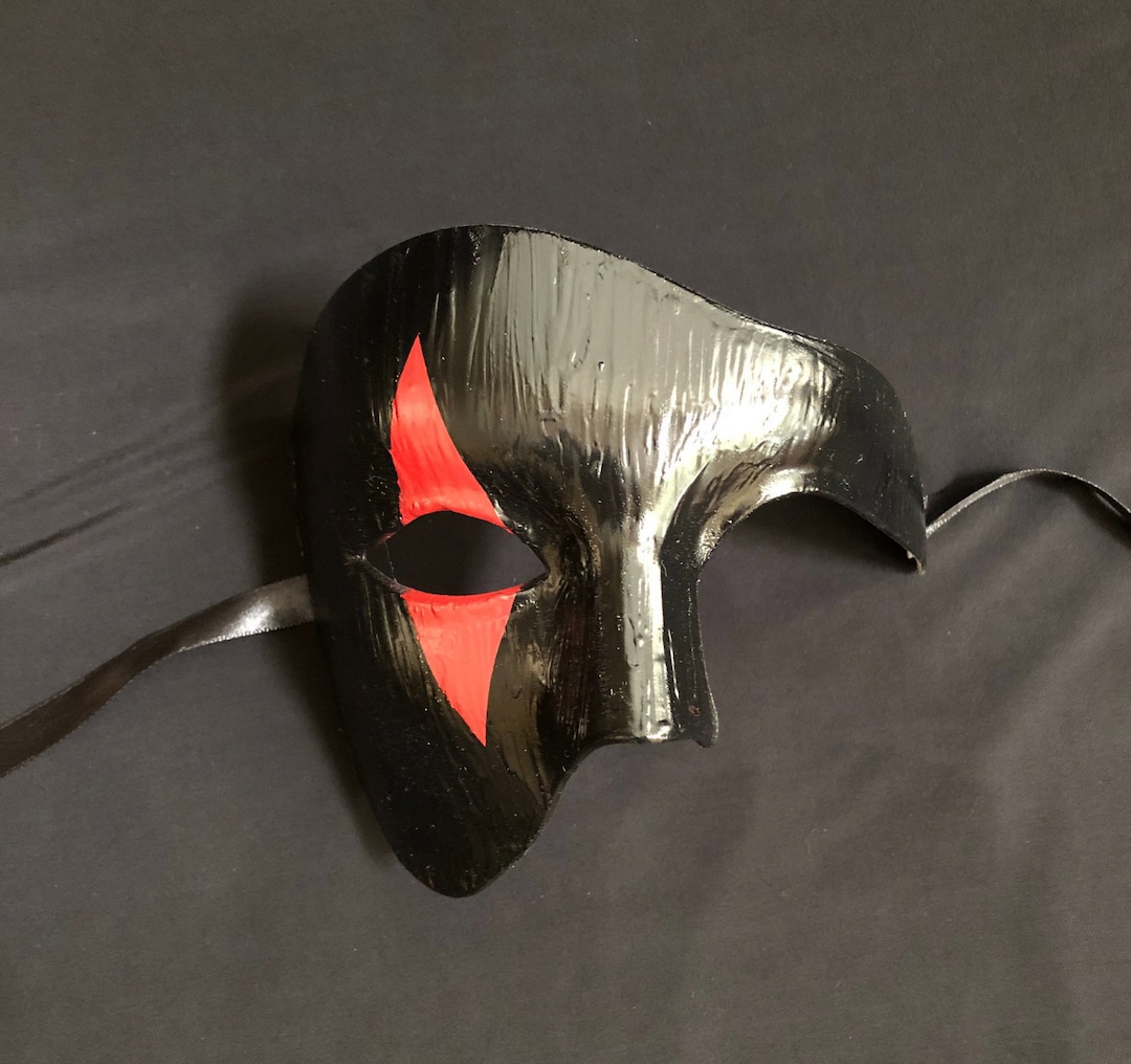 Phantom Joker Mask Black and Red Men's Masquerade Mask - Etsy
