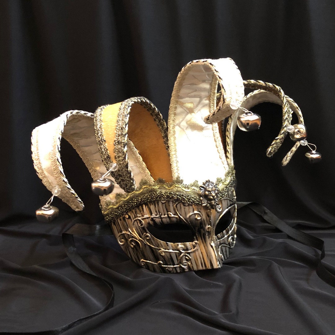 Abstract Masquerade Jester Mask Gold and Silver - Etsy