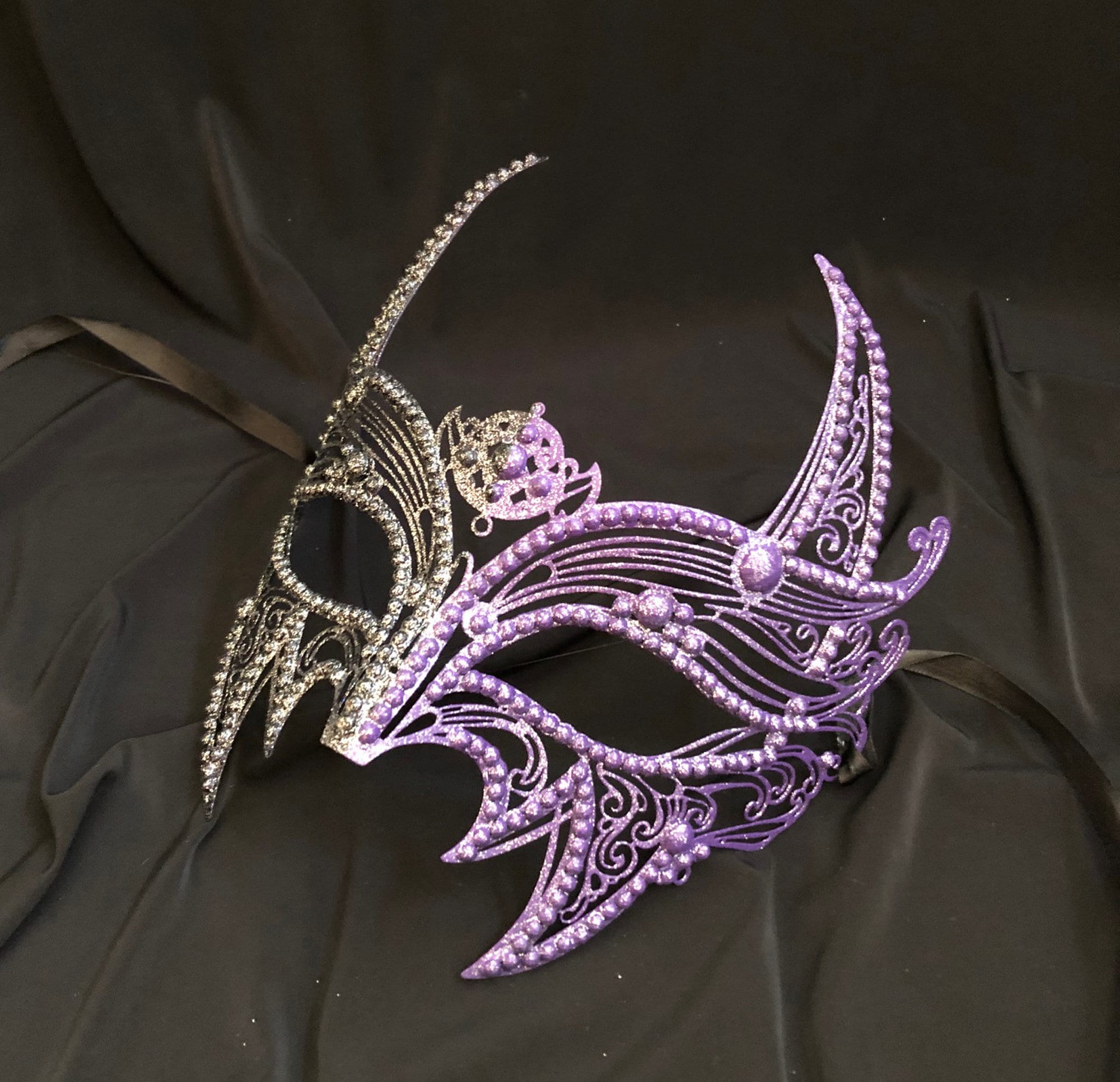 Women's Luxury Metal Mask Black and Purple Venetian - Etsy