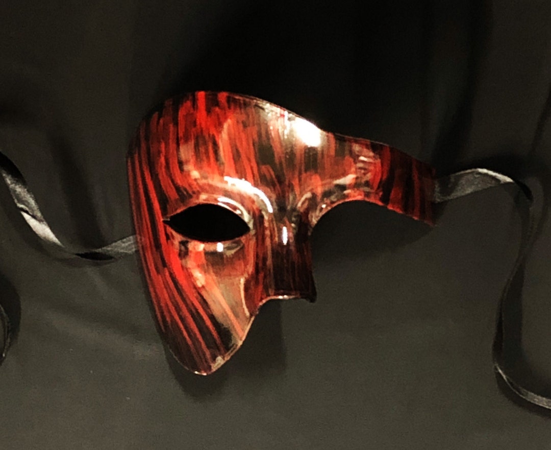 Abstract Phantom Mask Red and Black Masquerade Mask - Etsy